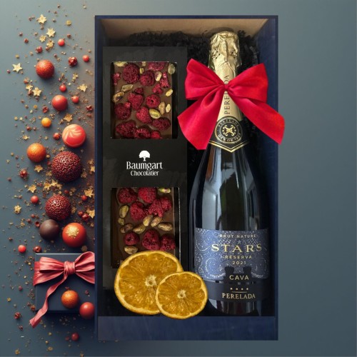 Zestaw prezentowy w pudełku Stars Cava Brut - AlkoOutlet
