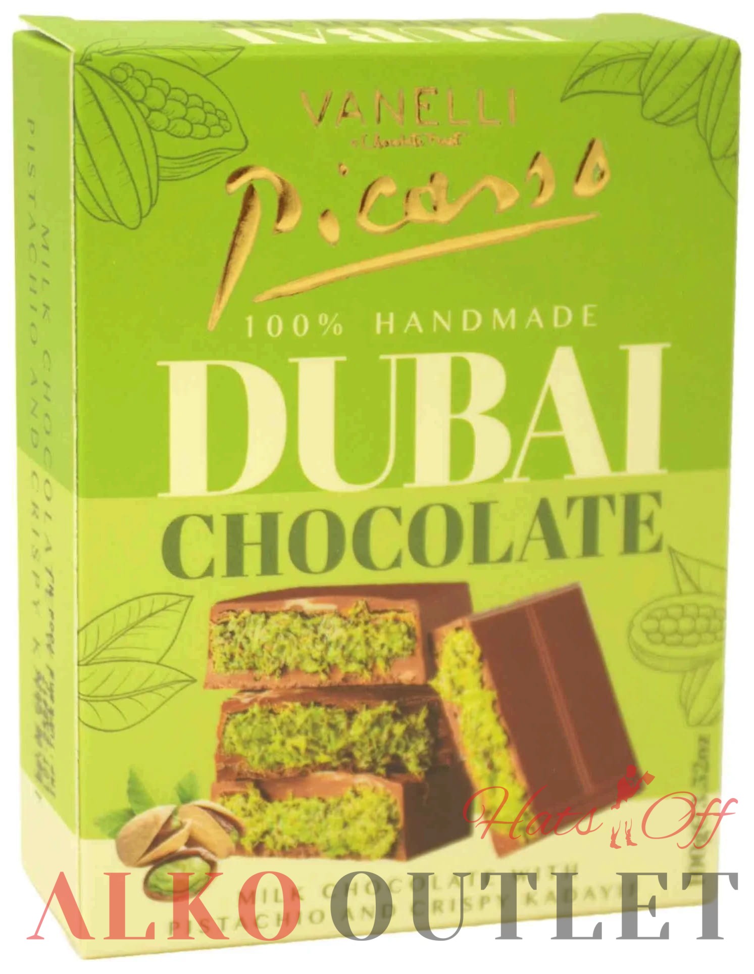 PICASSO DUBAI MILK CHOCOLATE WITH PISTACHIO 100G - AlkoOutlet